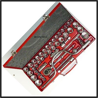 SOCKET SET 45 pc 1/2" DR. CHROME VANADIUM- NEW. – arouratools