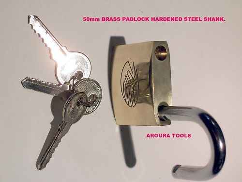 PADLOCKS BRASS 50mm KEYED ALIKE WITH 3 KEYS - NEW. – arouratools
